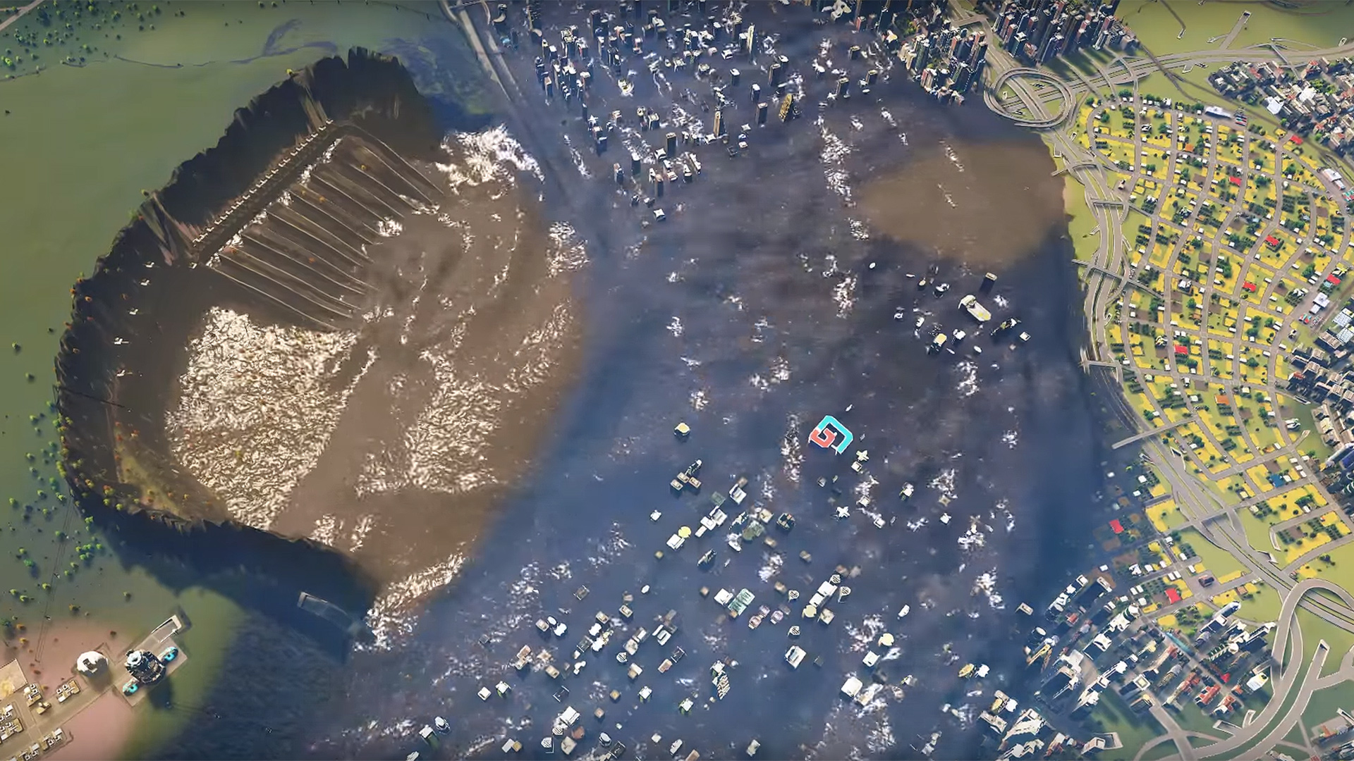 Stadt in Cities: Skylines wird durch Kacke-Tsunami ausgelöscht – GamePire